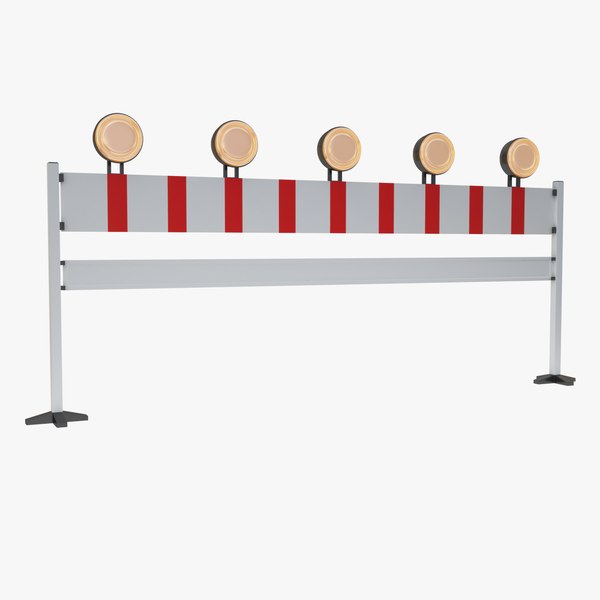 Roadworks Barricade with Warning Light Modelo 3D - TurboSquid 2069210