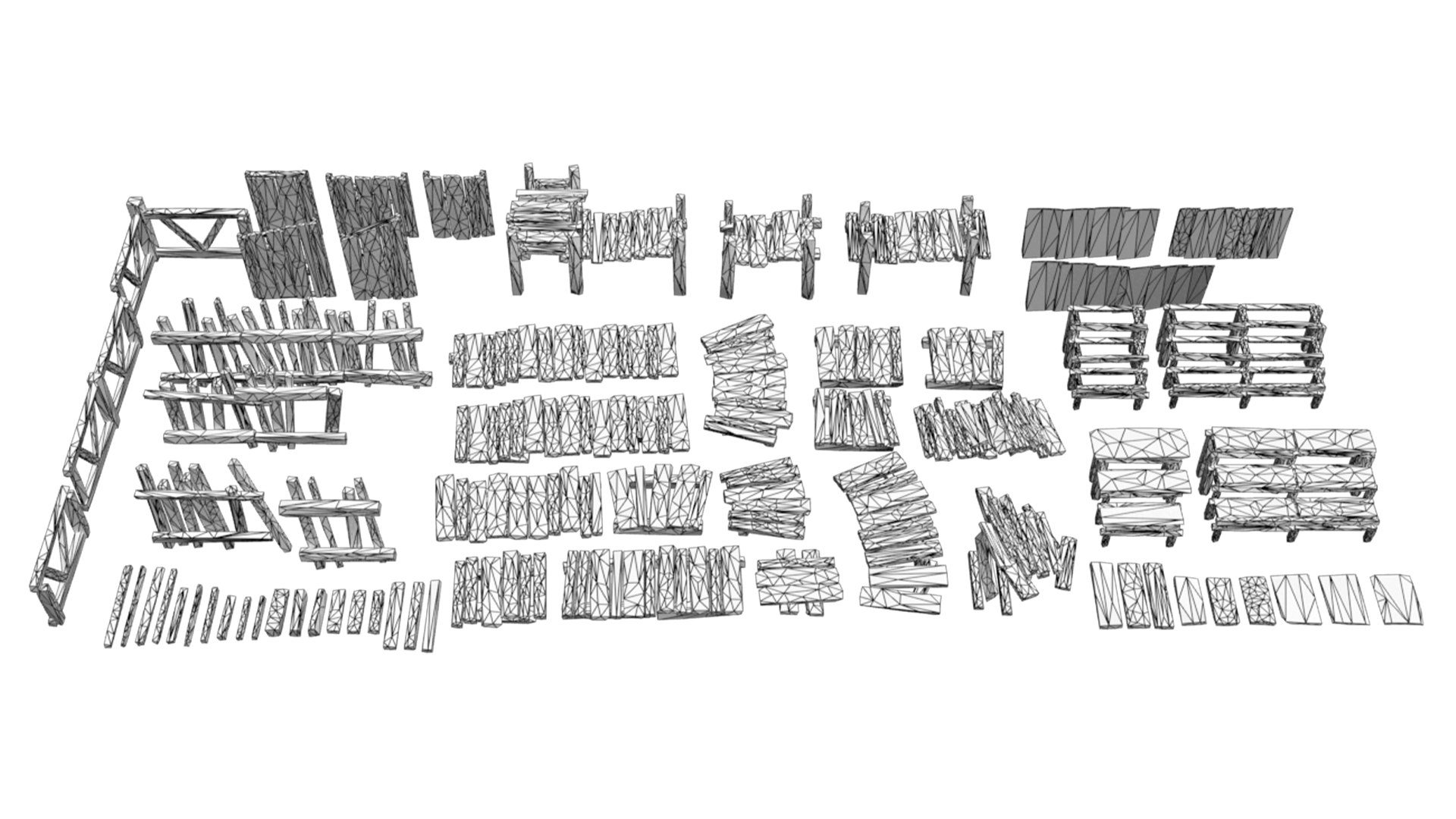 65 Lowpoly Wooden Game Assets - 240225 3D Model - TurboSquid 2195001