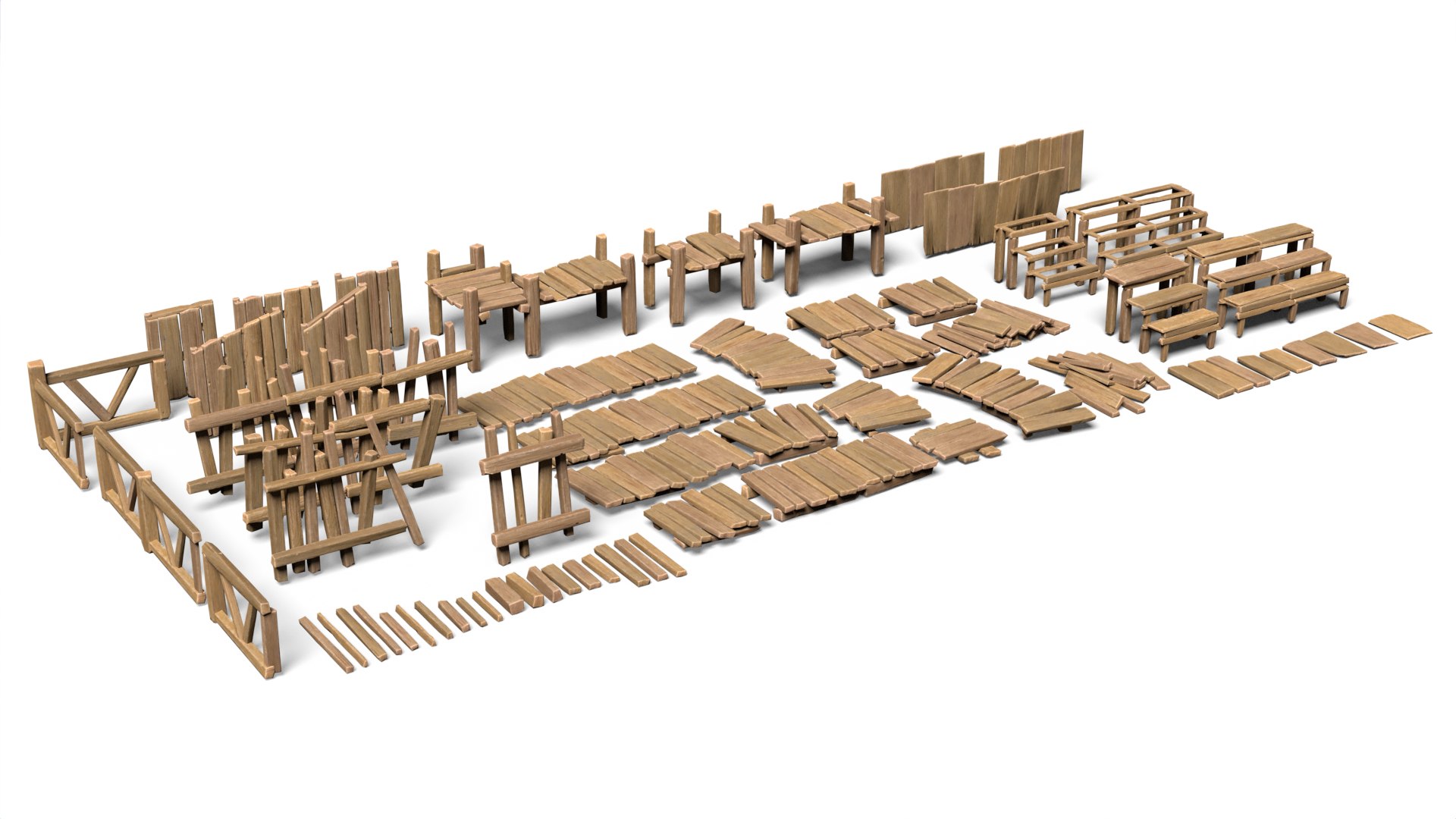 65 Lowpoly Wooden Game Assets - 240225 3D Model - TurboSquid 2195001