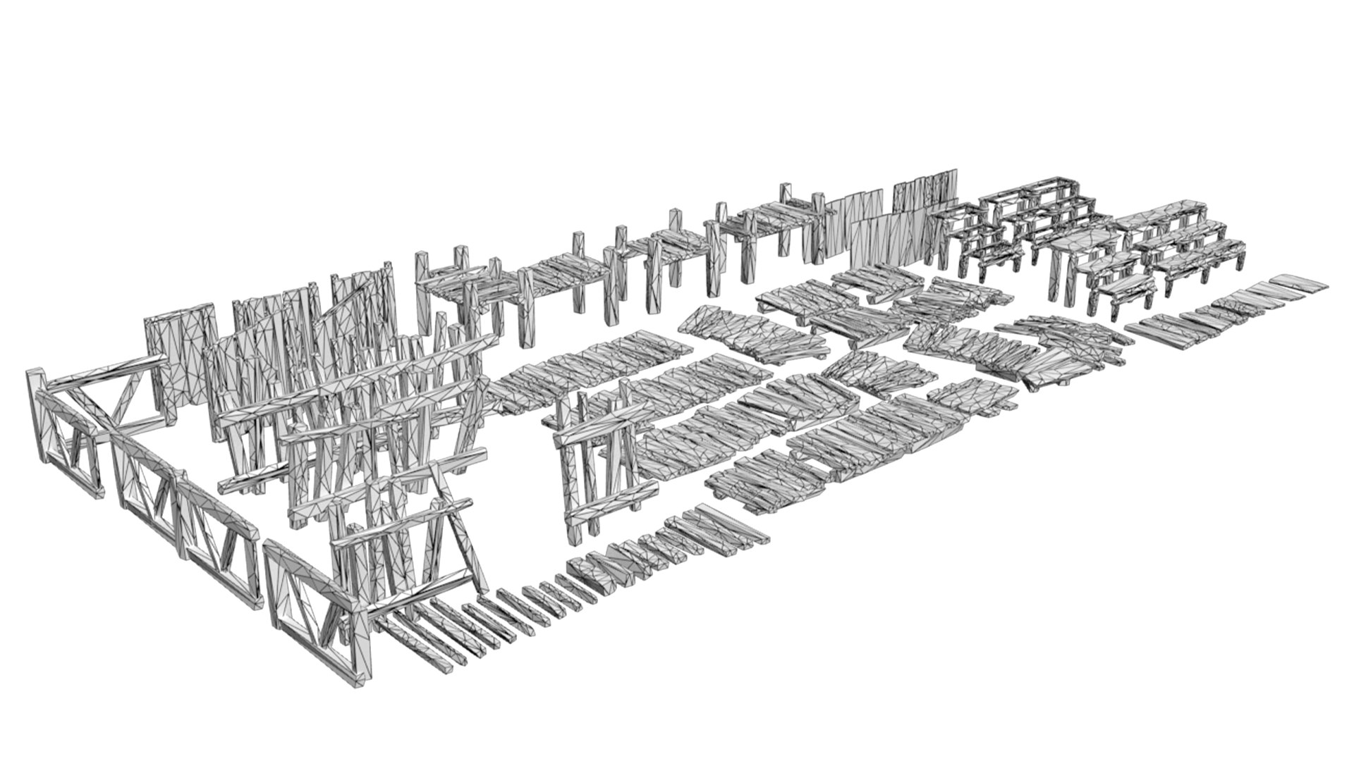 65 Lowpoly Wooden Game Assets - 240225 3D Model - TurboSquid 2195001