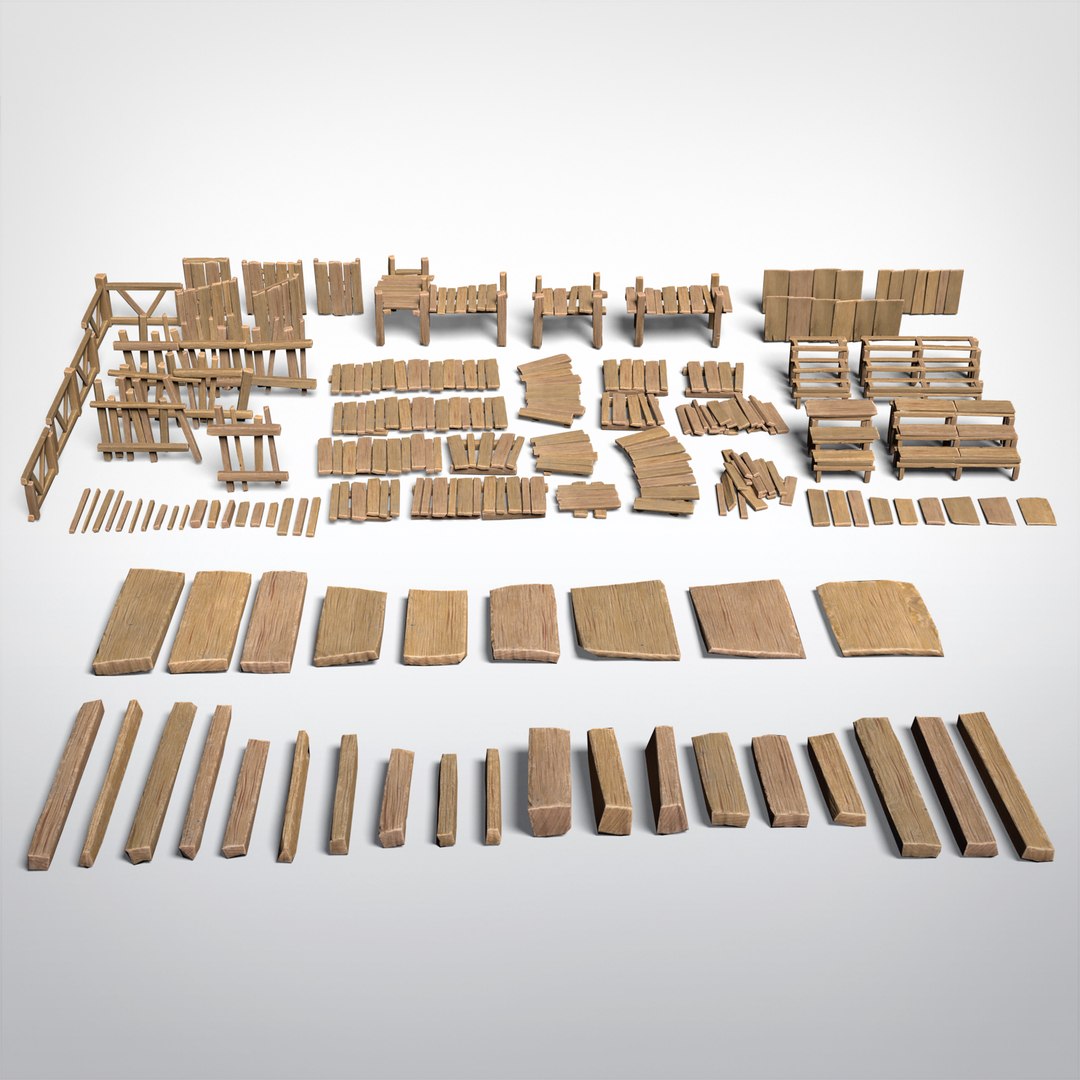 65 Lowpoly Wooden Game Assets - 240225 3D Model - TurboSquid 2195001