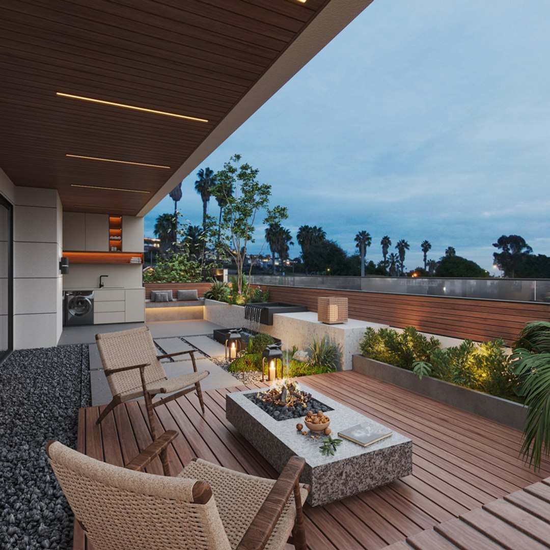 Modern Garden Balcony 3D Model - TurboSquid 2475277