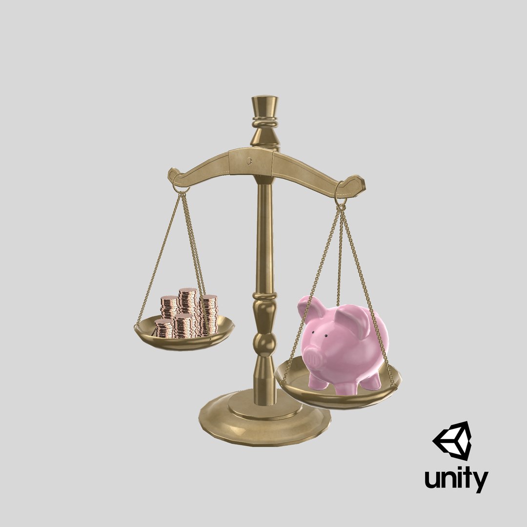 Scales Piggy Bank Coins Model - TurboSquid 1554632