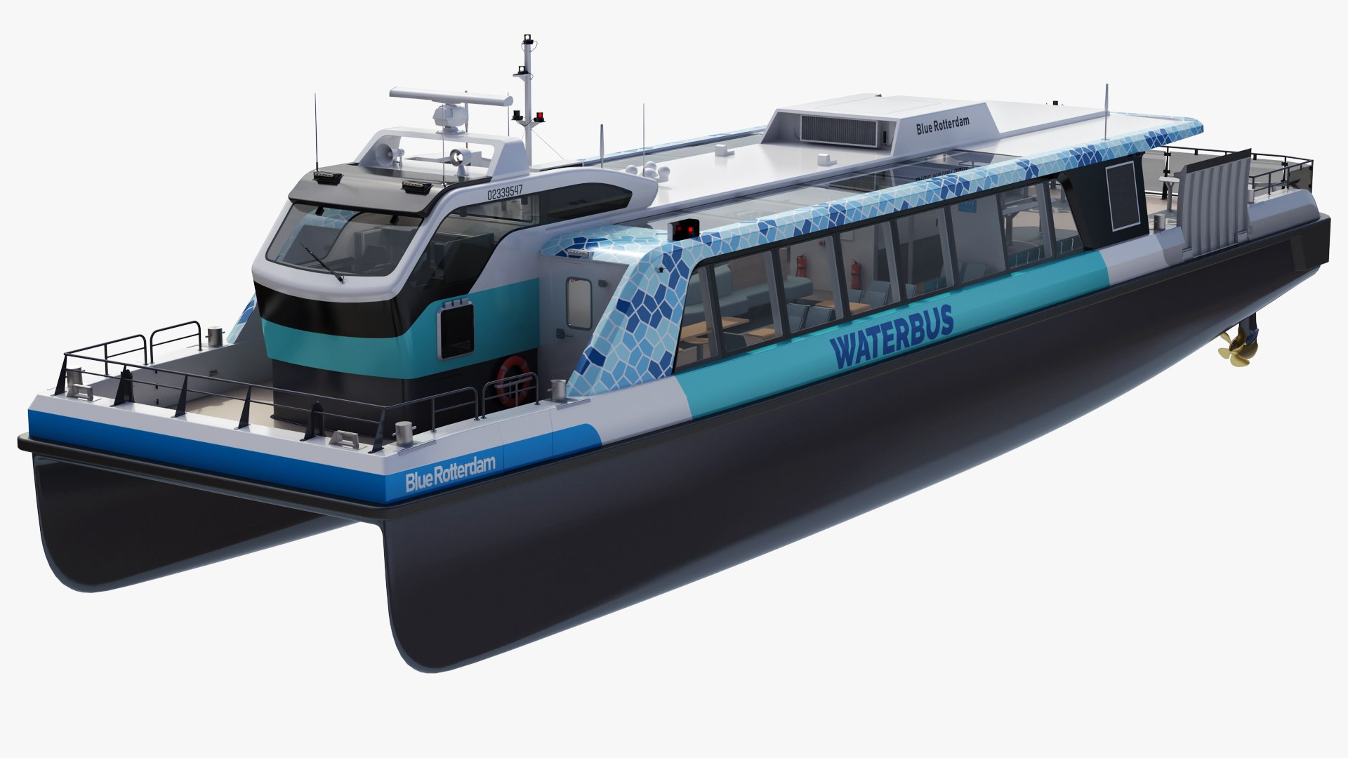 Waterbus Blue Rotterdam Damen 2907 3D Model - TurboSquid 2184433