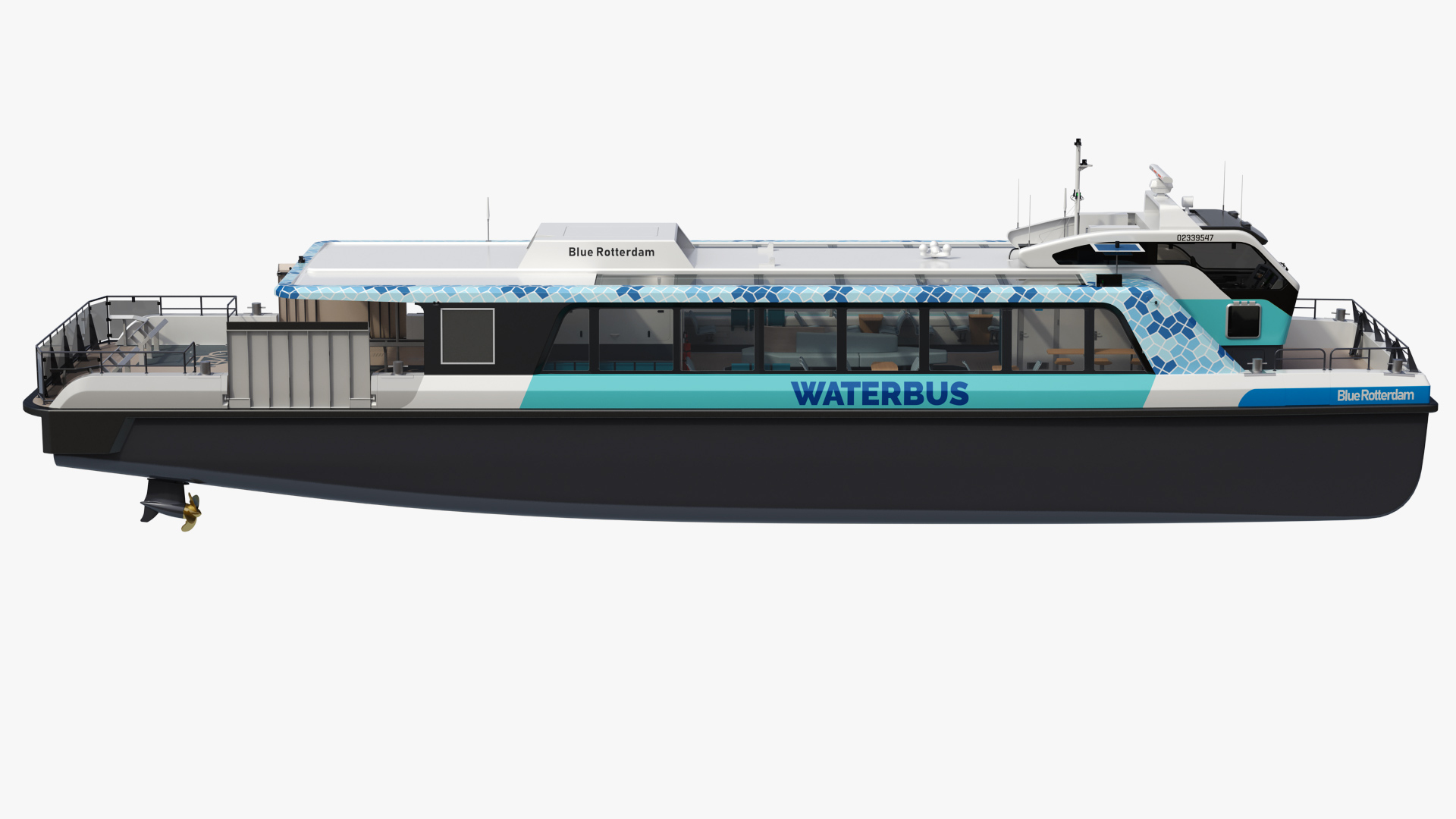 Waterbus Blue Rotterdam Damen 2907 3D Model - TurboSquid 2184433