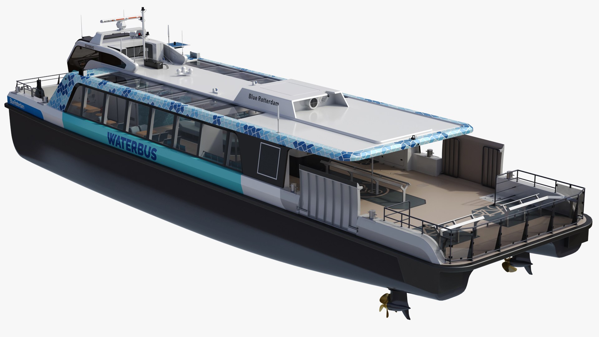 Waterbus Blue Rotterdam Damen 2907 3D Model - TurboSquid 2184433