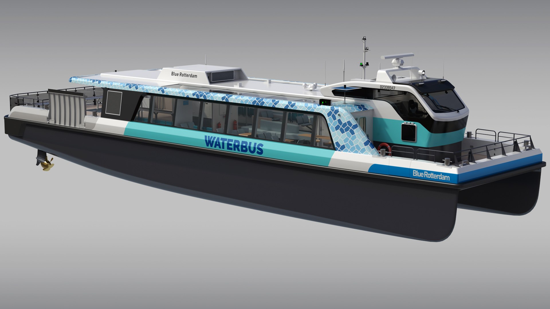 Waterbus Blue Rotterdam Damen 2907 3D Model - TurboSquid 2184433