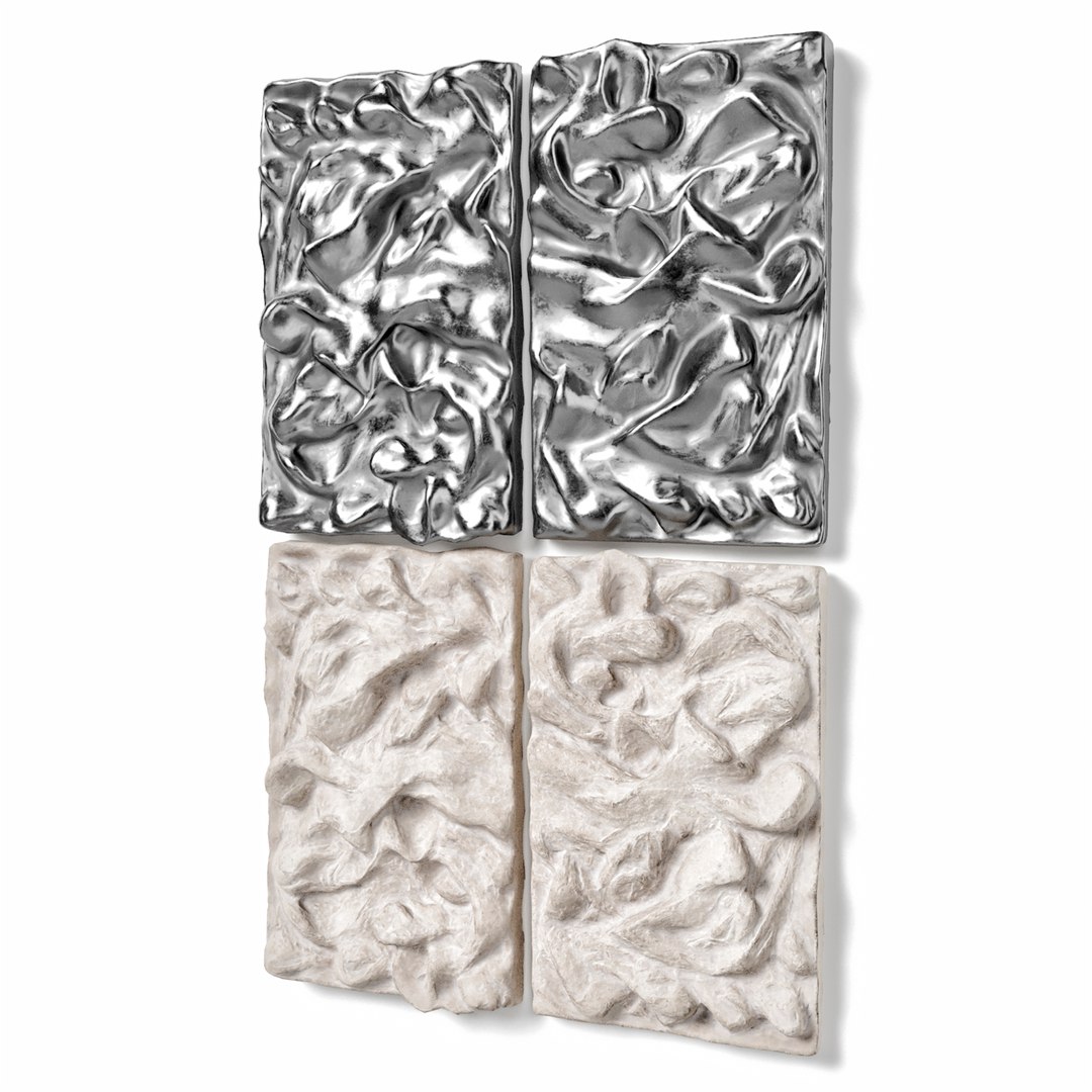 3D Model Relief Metal And Plaster Wall Panel - TurboSquid 1950990