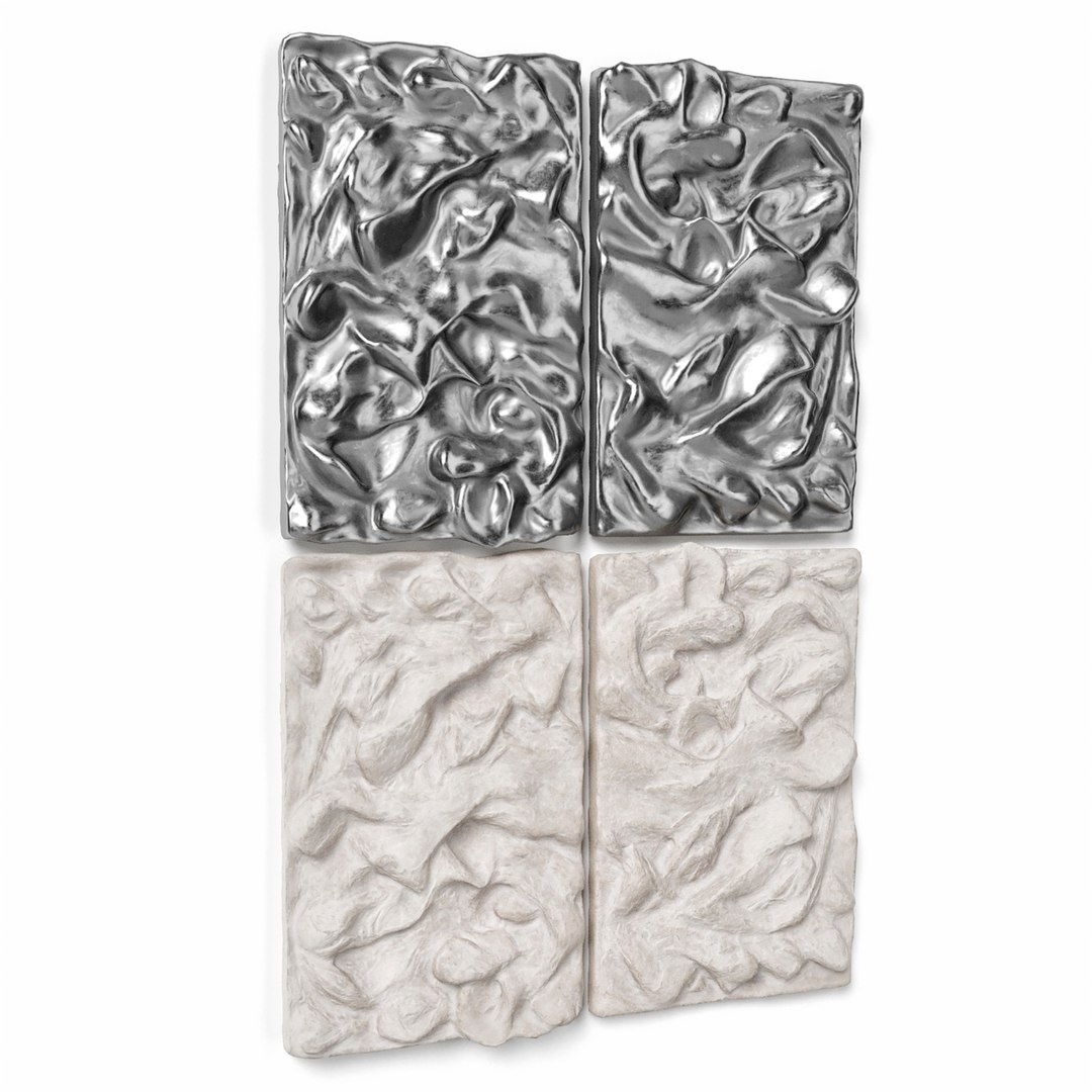 3D Model Relief Metal And Plaster Wall Panel - TurboSquid 1950990