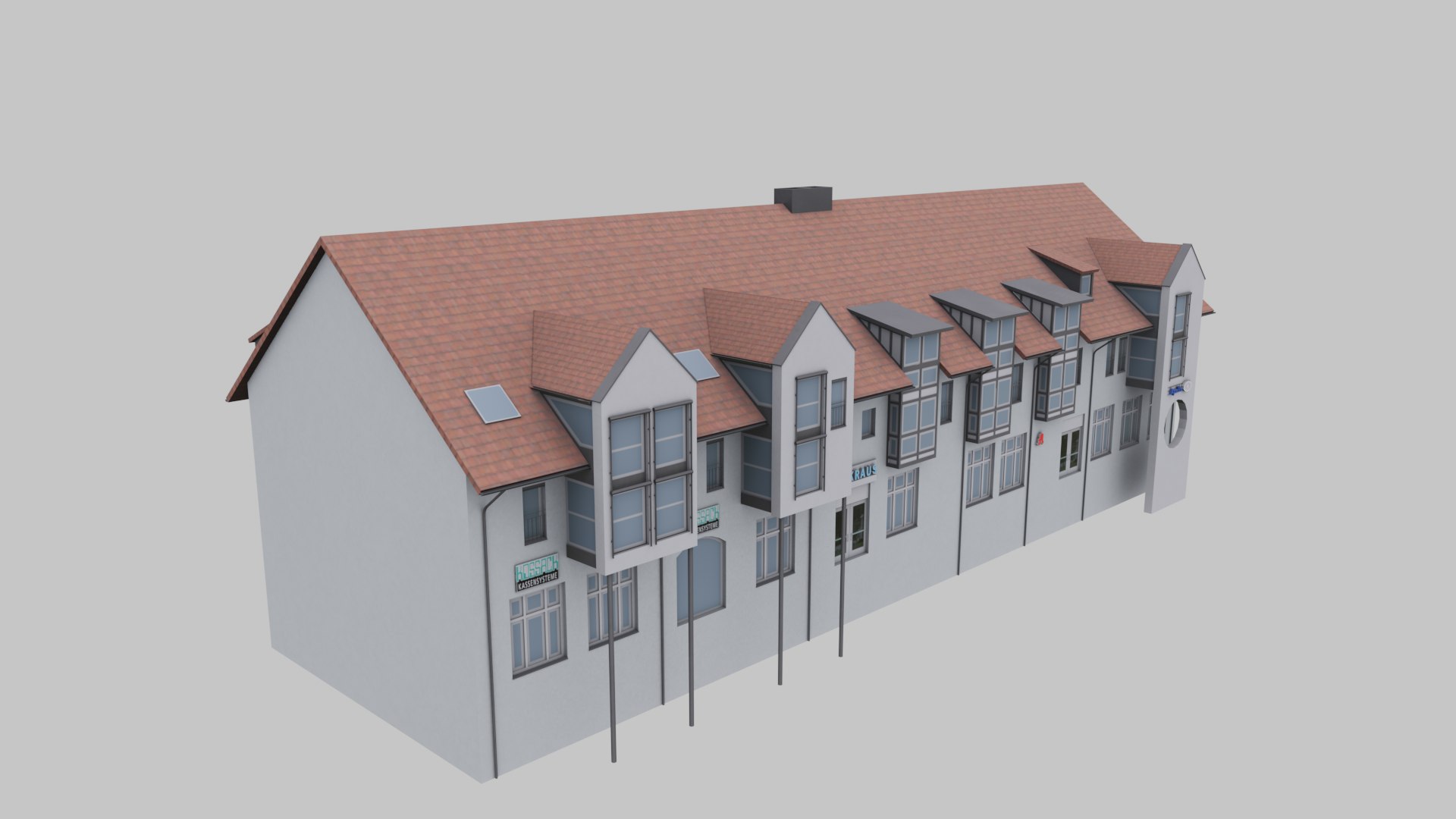 3D Model German Commercial Building Game Ready PBR With LODs ...