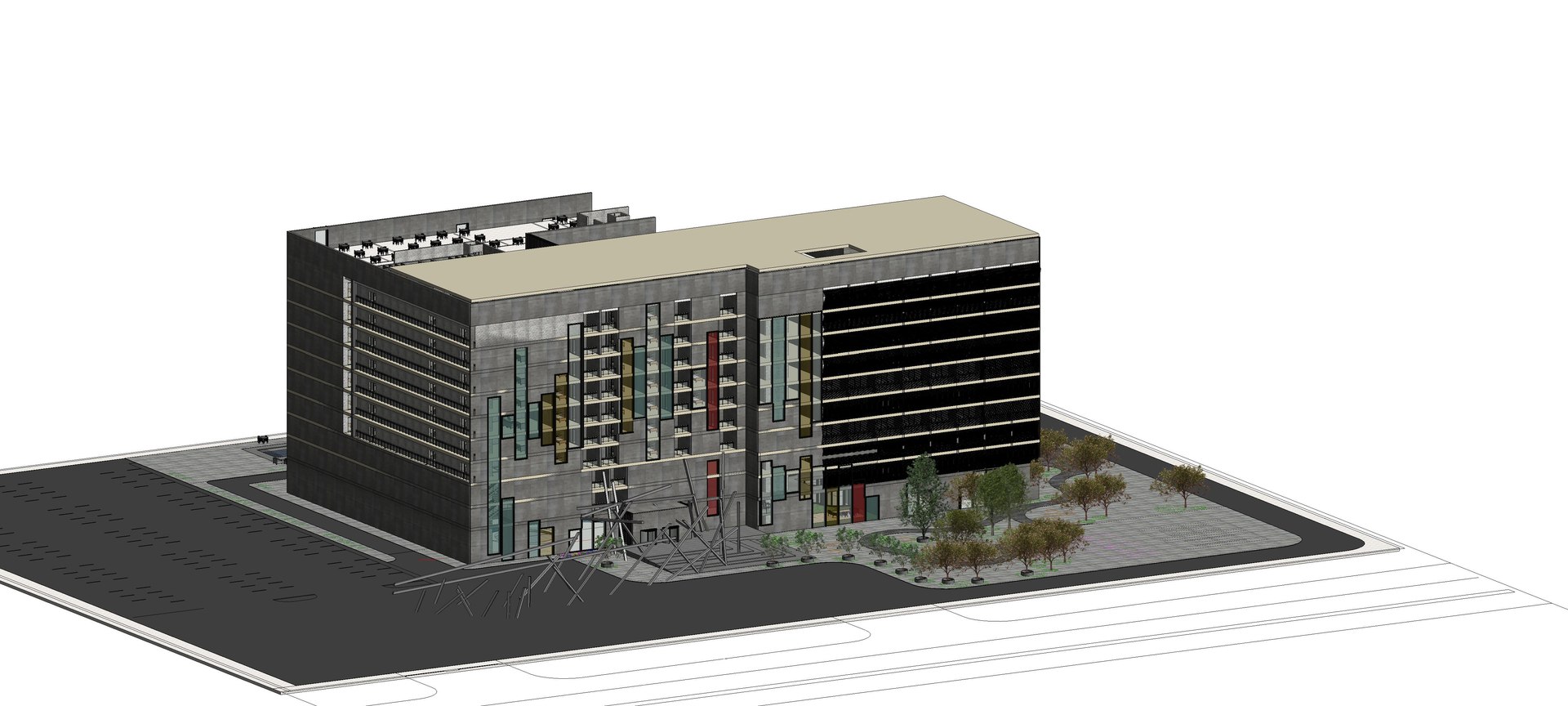 3D Model 3 Stars Hotel Building - TurboSquid 1504527