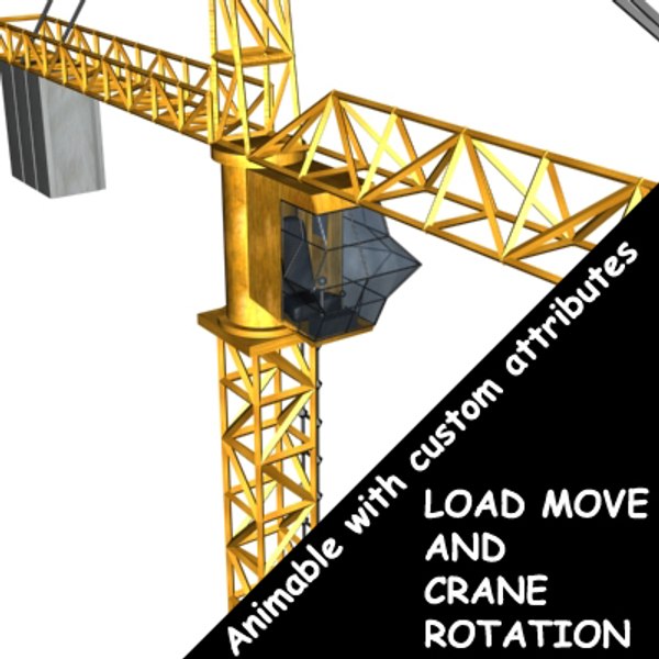 3d crane animable custom model