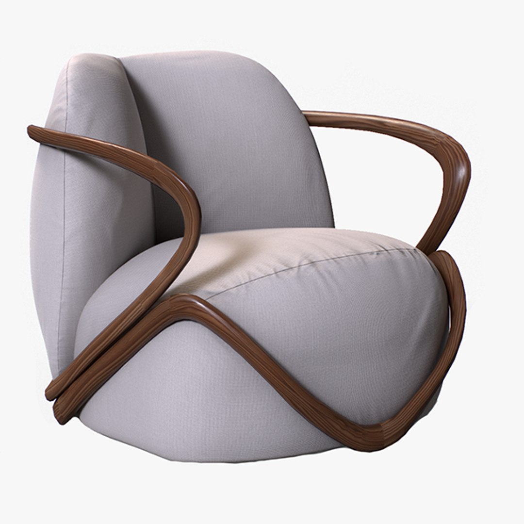 Giorgetti Hug Arm-Chairs in white and green 3D model - TurboSquid 1844106