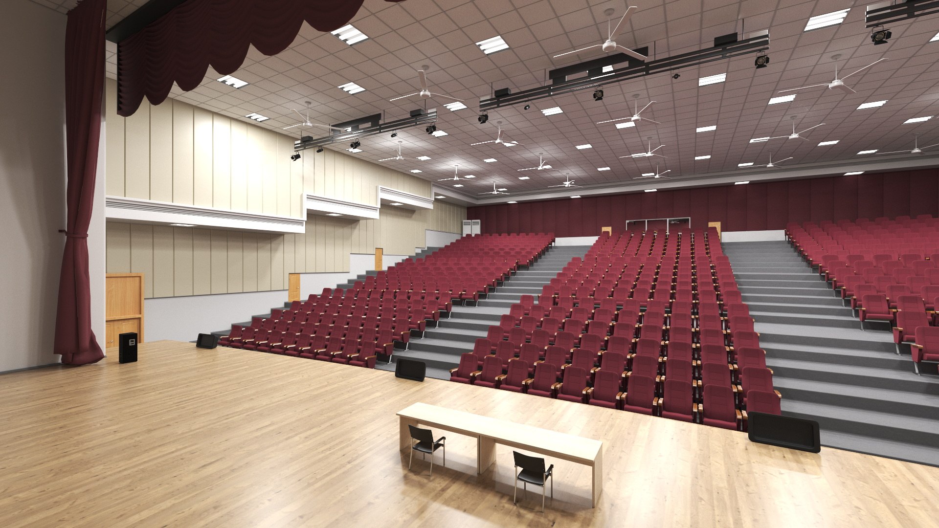 Interior Red Conference Hall 3D Model - TurboSquid 2115240