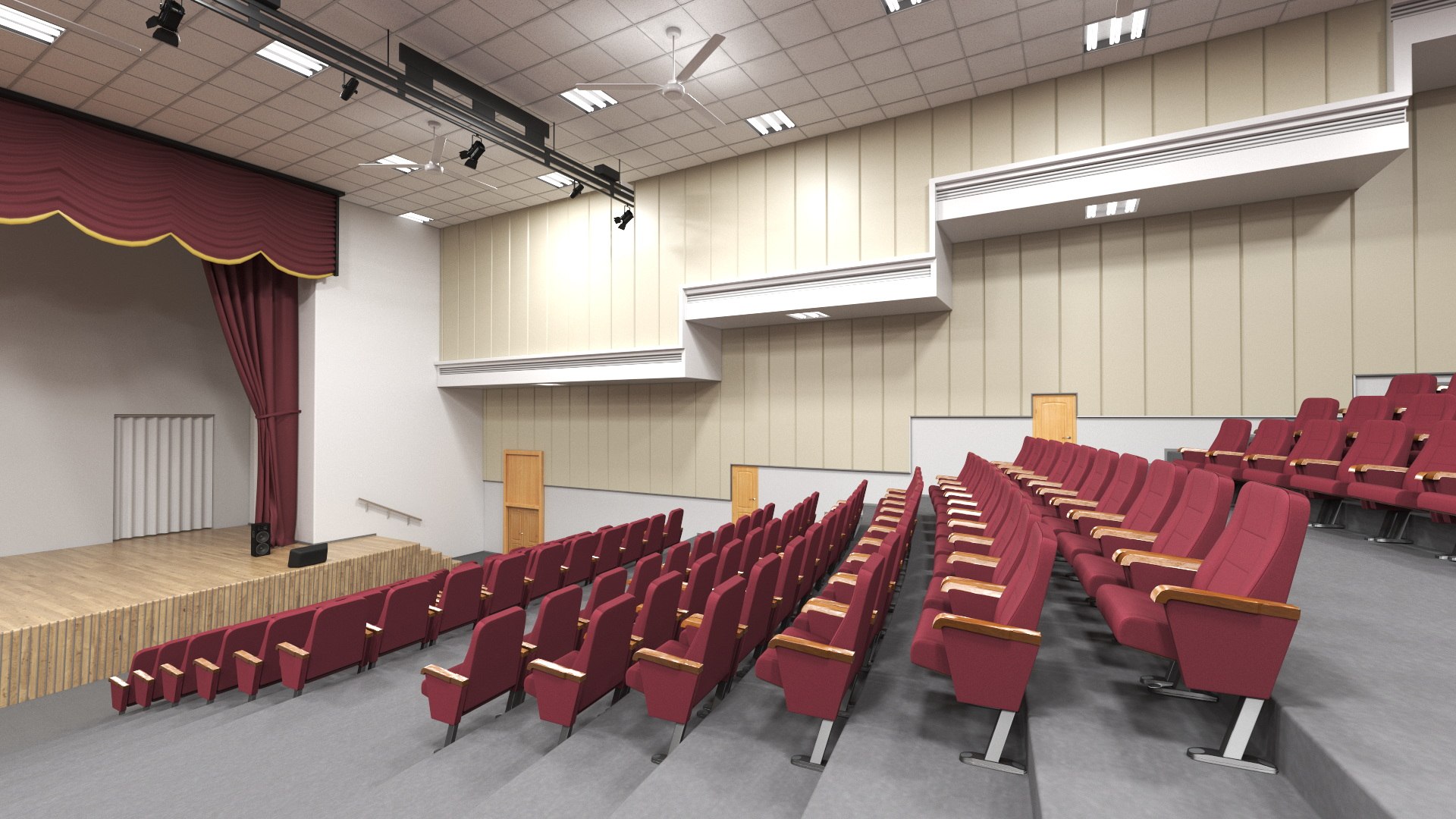Interior Red Conference Hall 3D model - TurboSquid 2115240