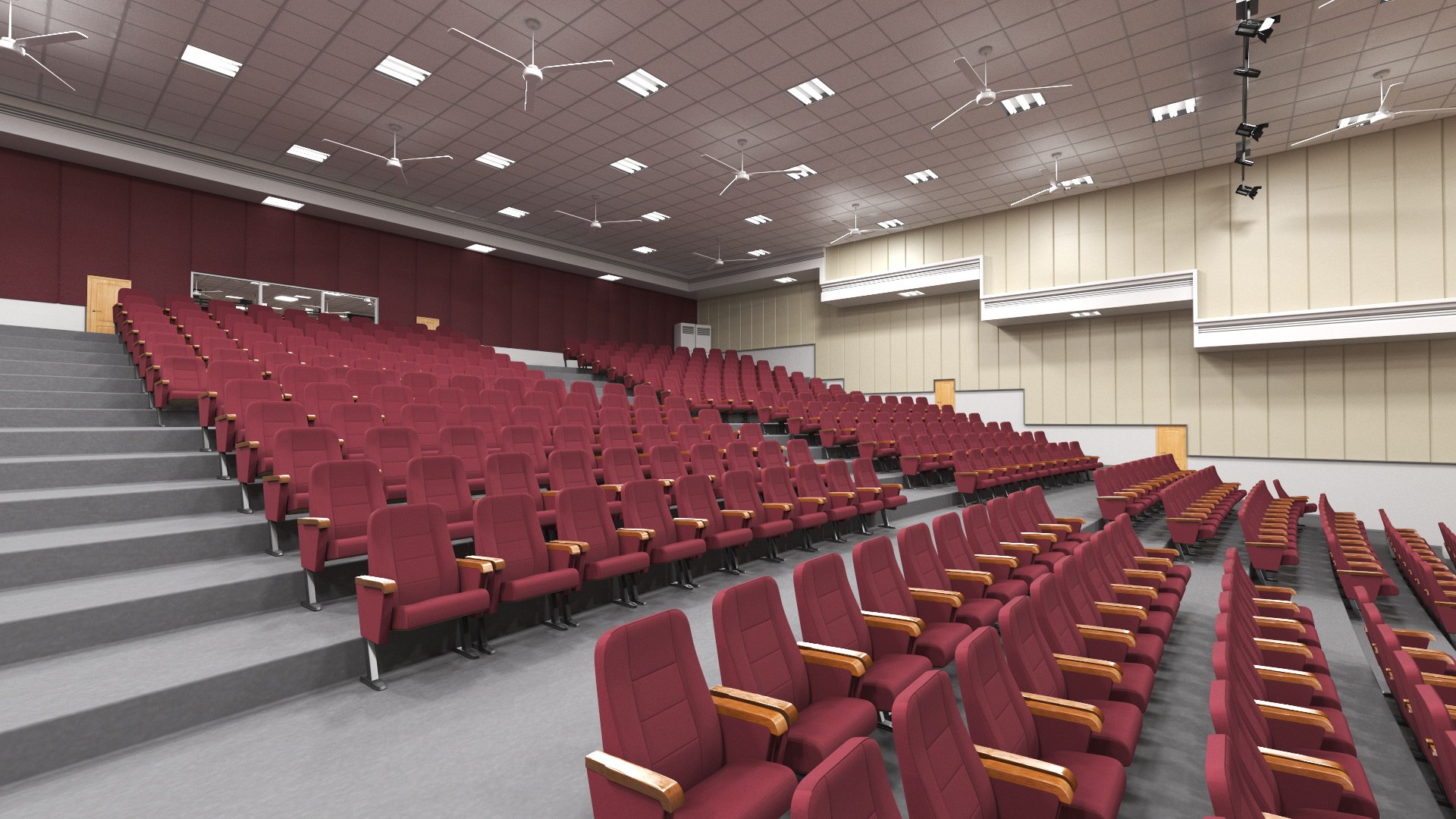 Interior Red Conference Hall 3D model - TurboSquid 2115240