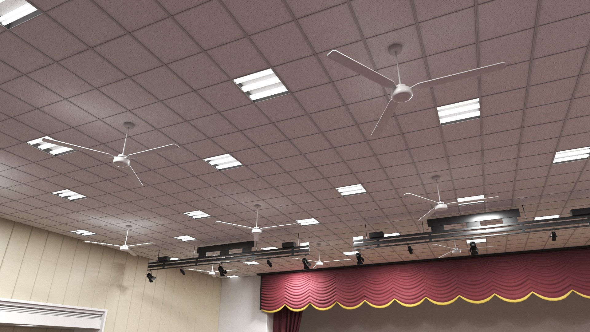 Interior Red Conference Hall 3D model - TurboSquid 2115240