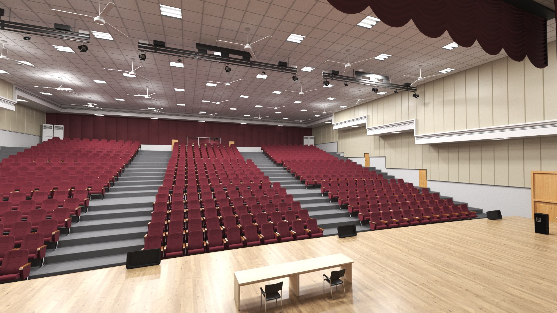 Interior Red Conference Hall 3D Model - TurboSquid 2115240