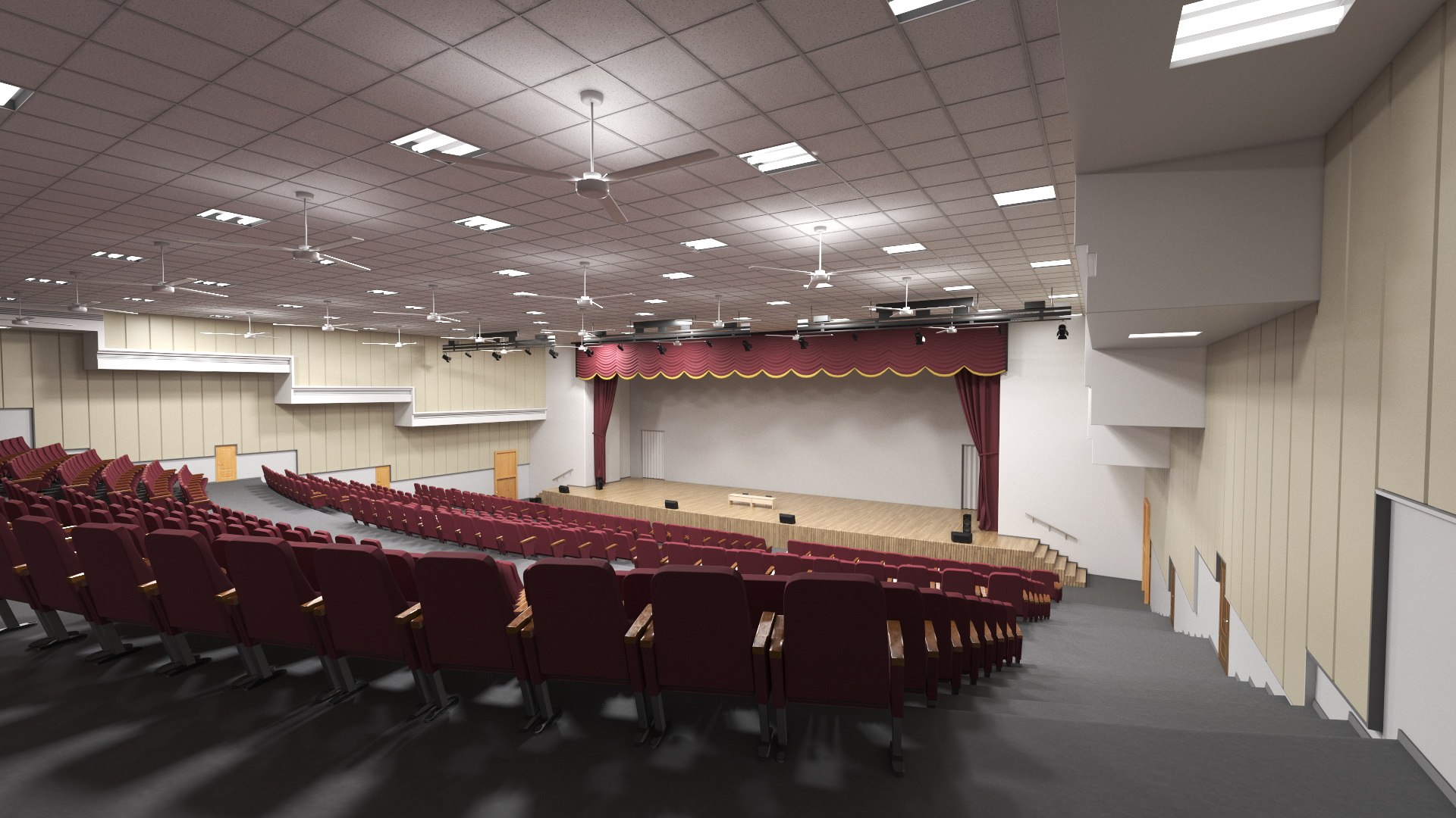Interior Red Conference Hall 3D model - TurboSquid 2115240
