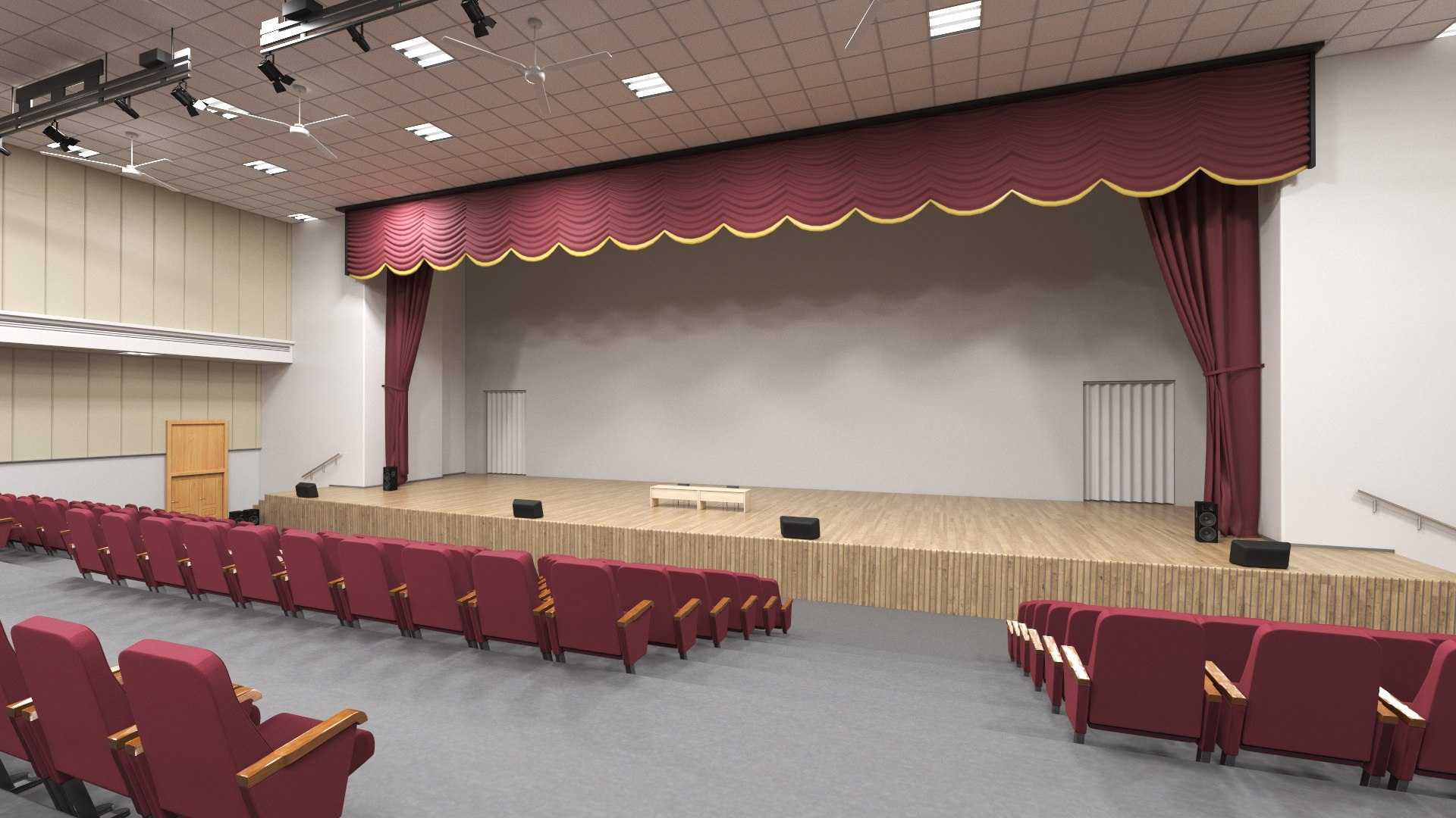 Interior Red Conference Hall 3D model - TurboSquid 2115240