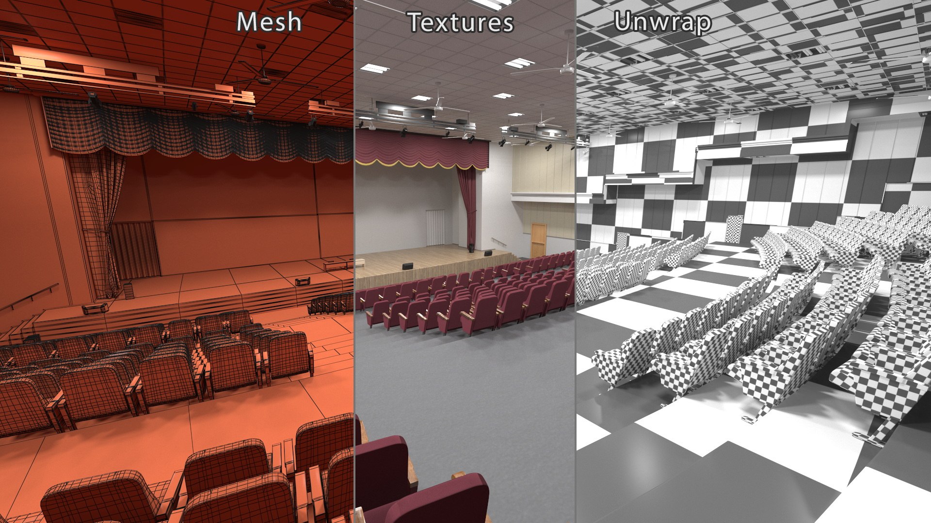 Interior Red Conference Hall 3D model - TurboSquid 2115240