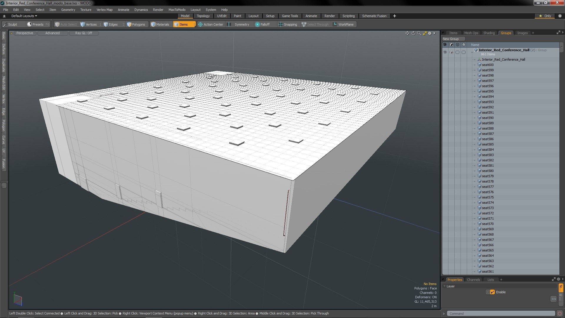 Interior Red Conference Hall 3D model - TurboSquid 2115240