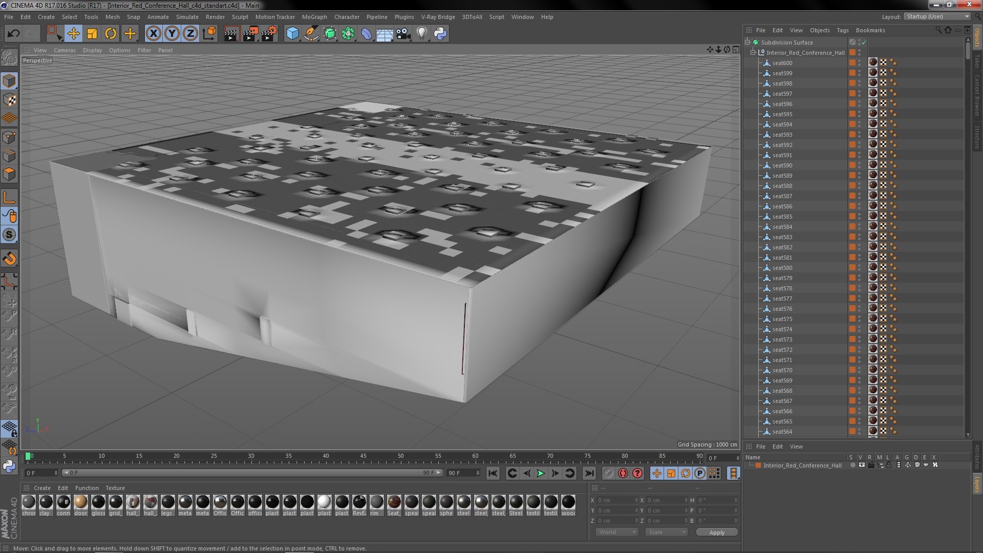 Interior Red Conference Hall 3D model - TurboSquid 2115240