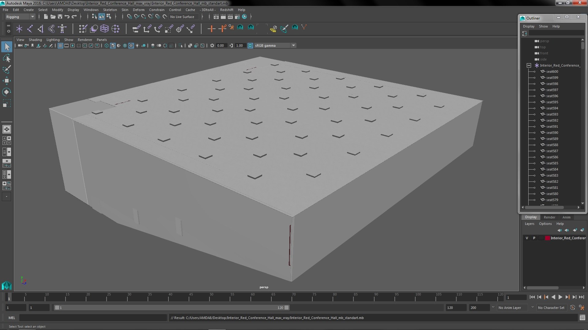 Interior Red Conference Hall 3D model - TurboSquid 2115240