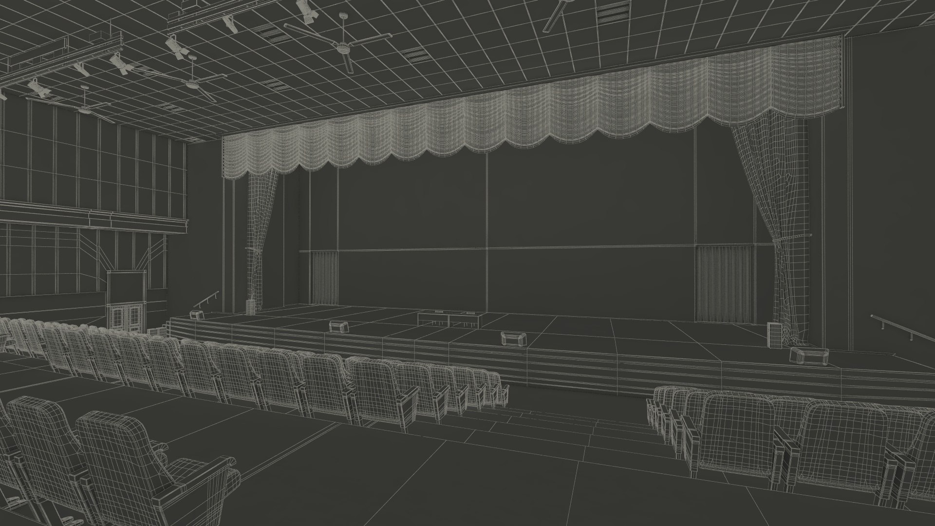 Interior Red Conference Hall 3D model - TurboSquid 2115240
