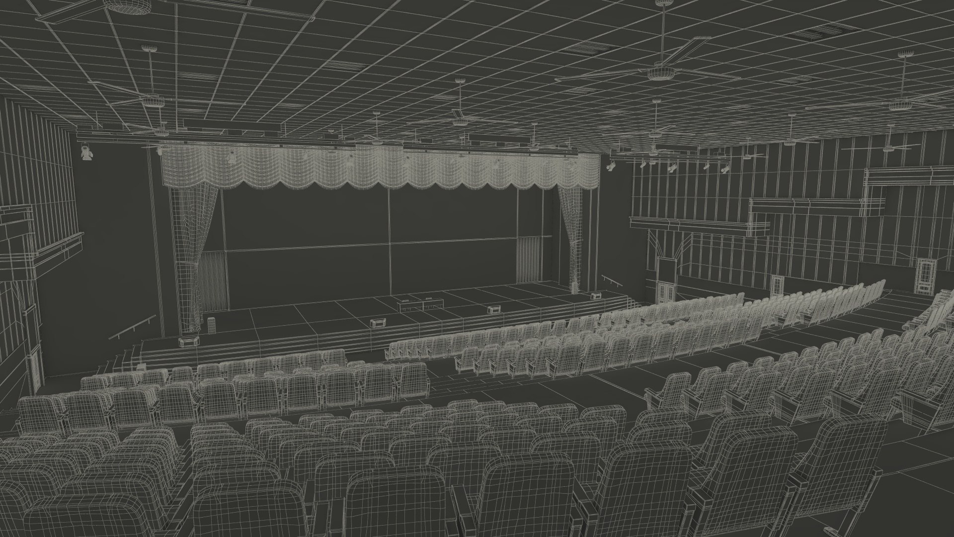 Interior Red Conference Hall 3D model - TurboSquid 2115240