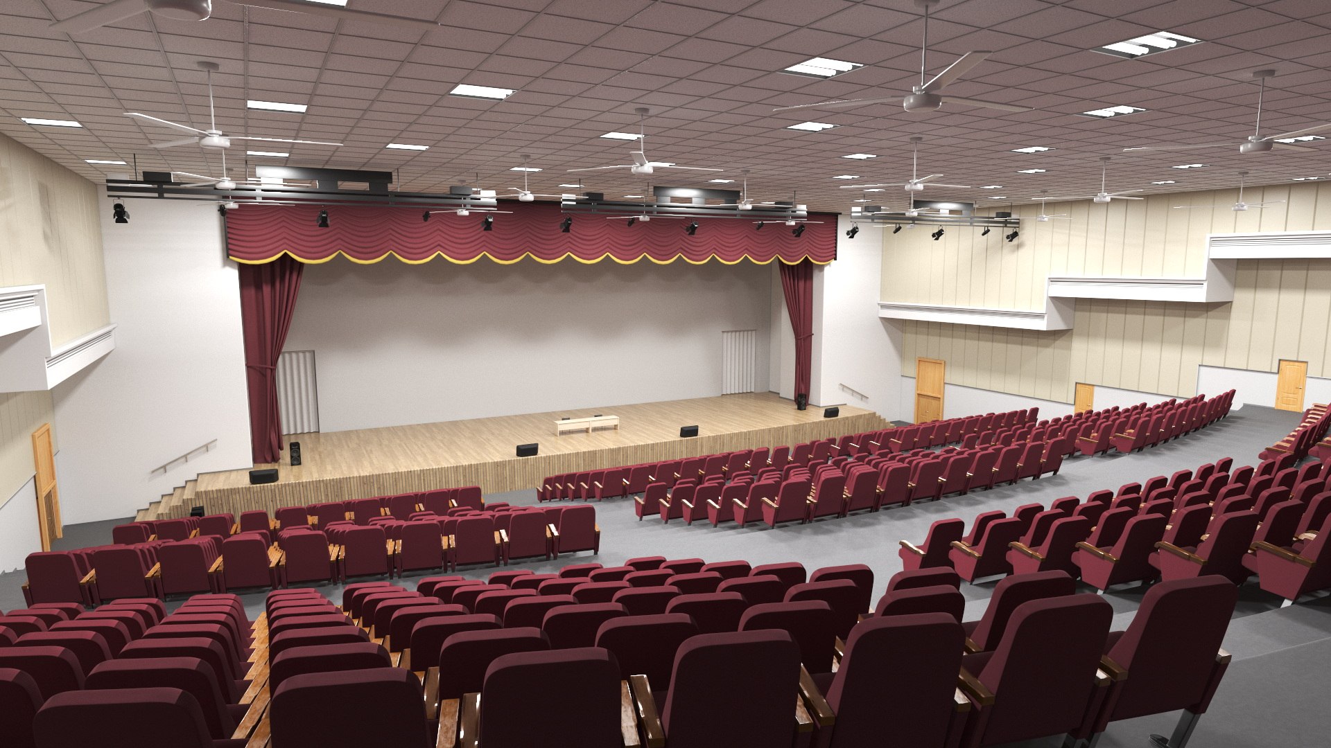 Interior Red Conference Hall 3D Model - TurboSquid 2115240