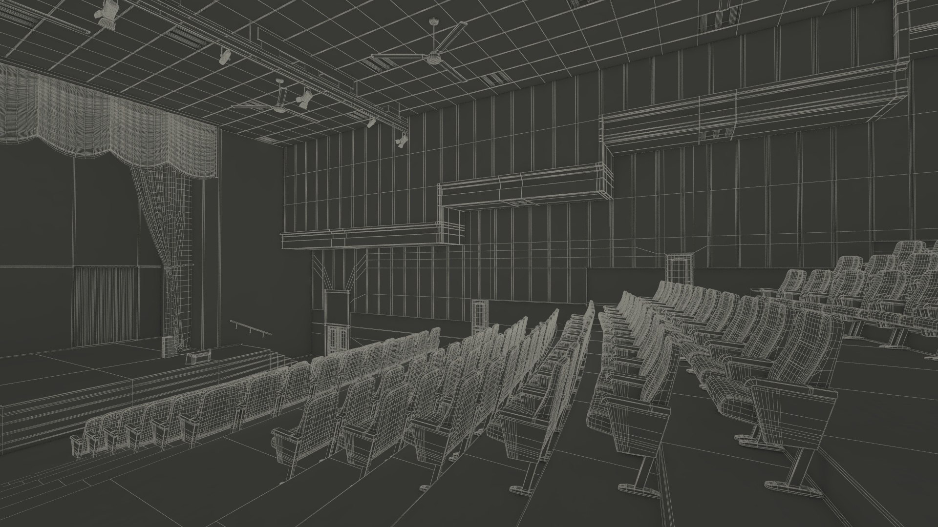 Interior Red Conference Hall 3D model - TurboSquid 2115240