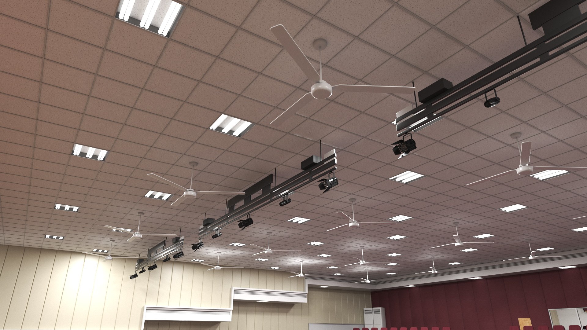 Interior Red Conference Hall 3D model - TurboSquid 2115240