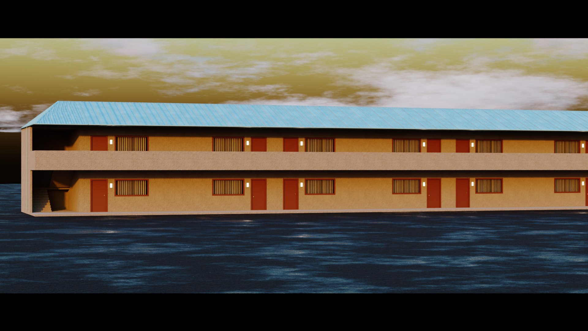 3D Model Motel Building - TurboSquid 2341117