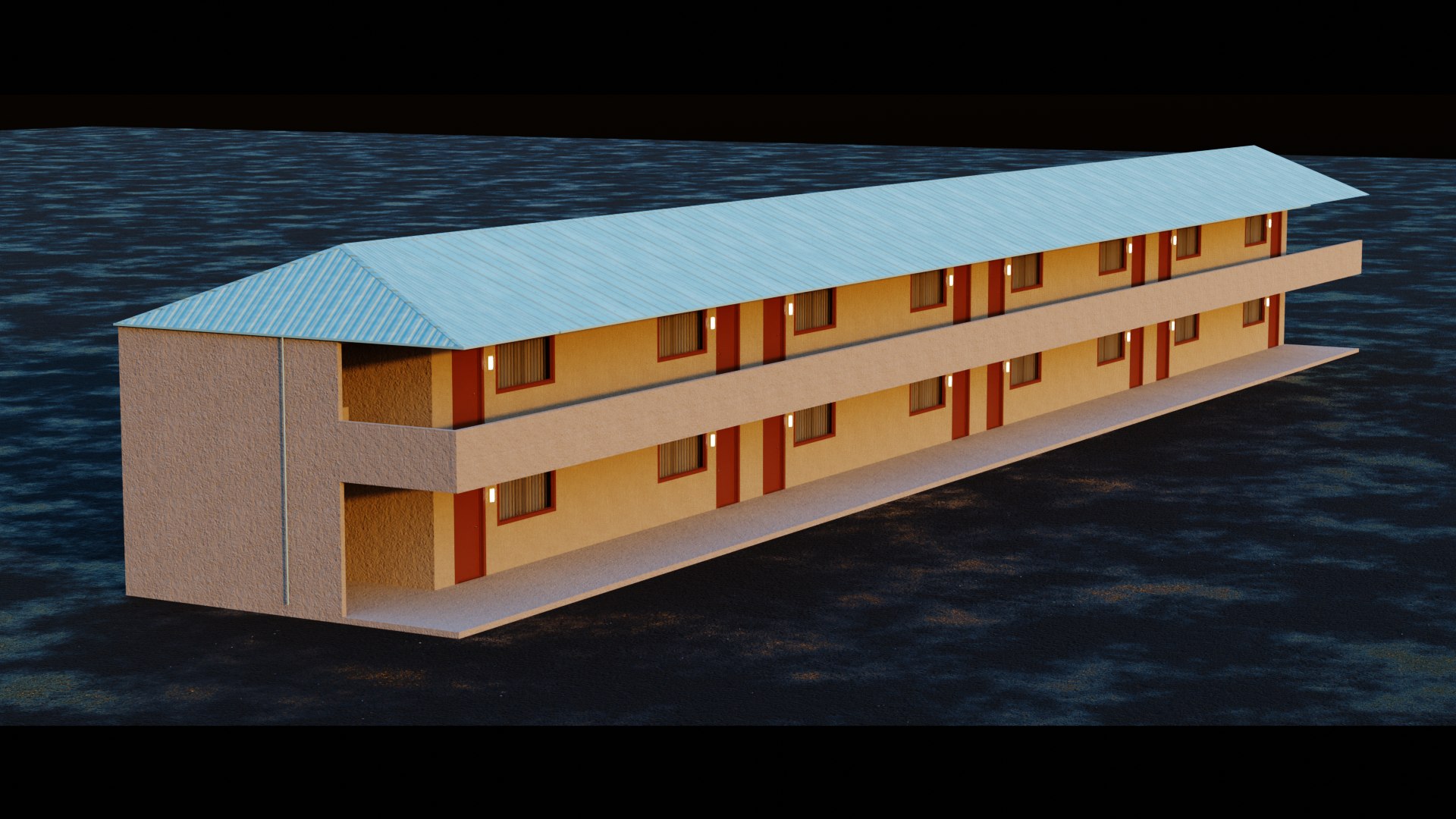 3D Model Motel Building - TurboSquid 2341117