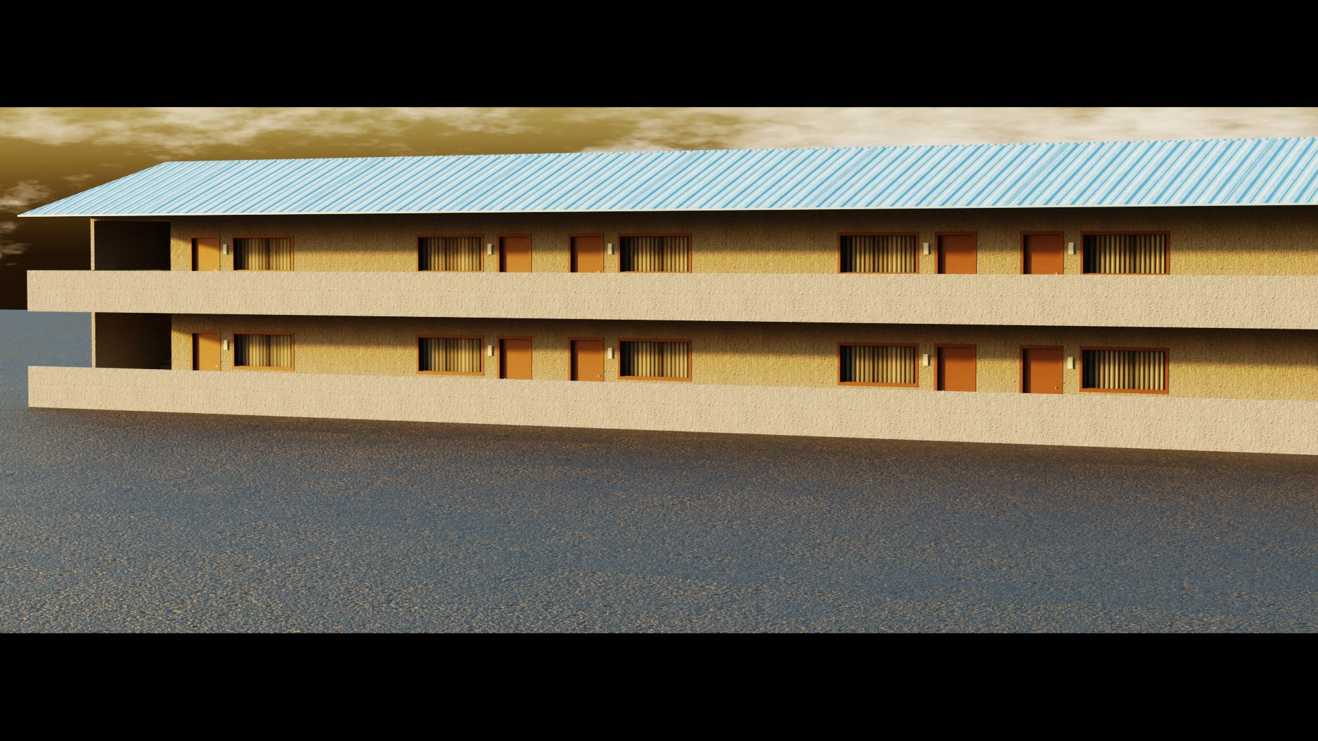 3D Model Motel Building - TurboSquid 2341117