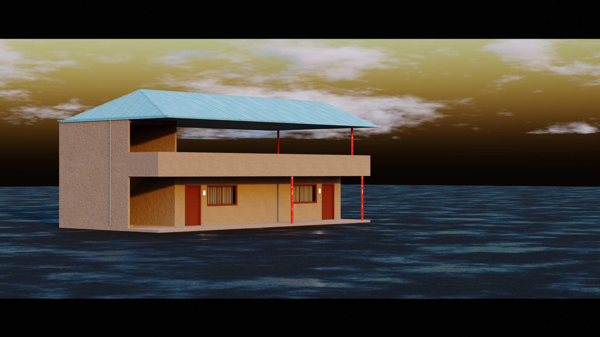 3D Model Motel Building - TurboSquid 2341117