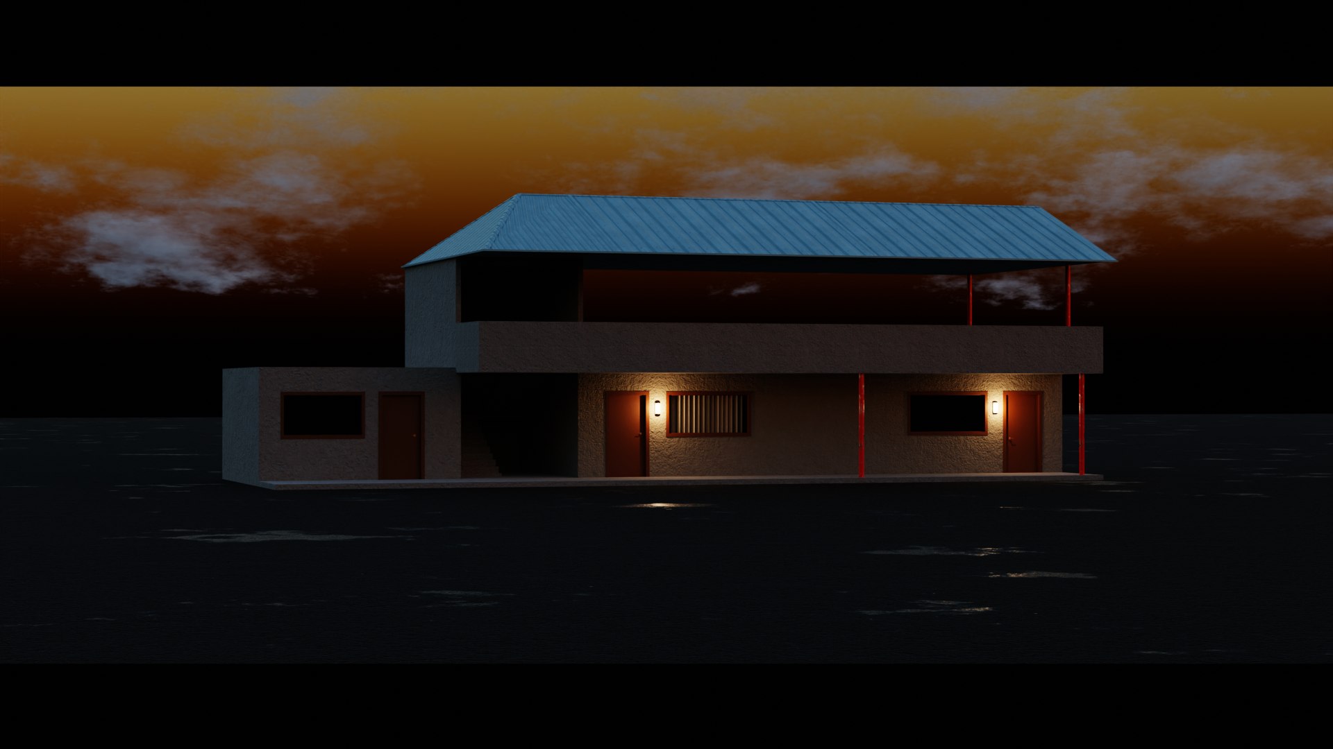 3D Model Motel Building - TurboSquid 2341117