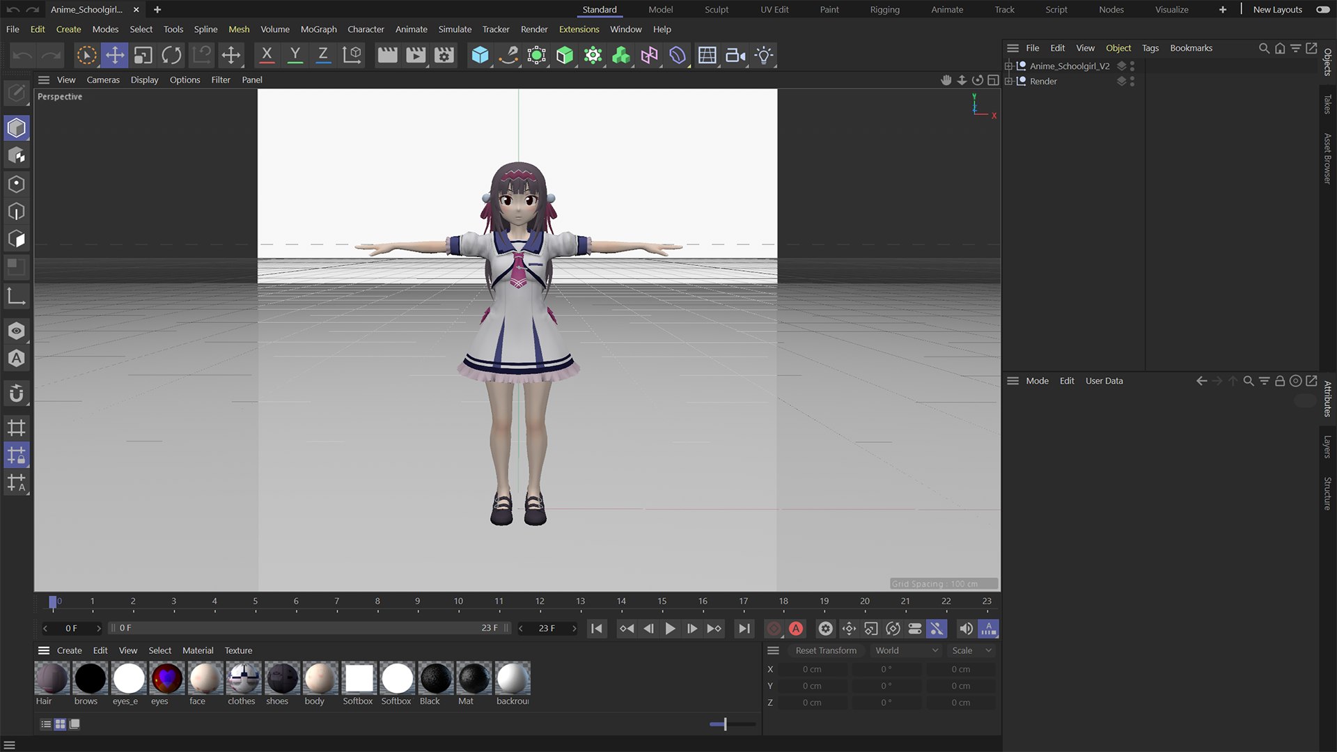 Anime Schoolgirl V2 3D - TurboSquid 1851633