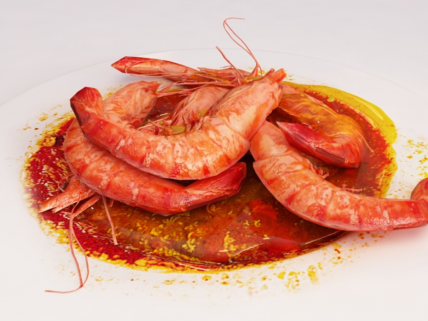 3d Cooked Shrimp