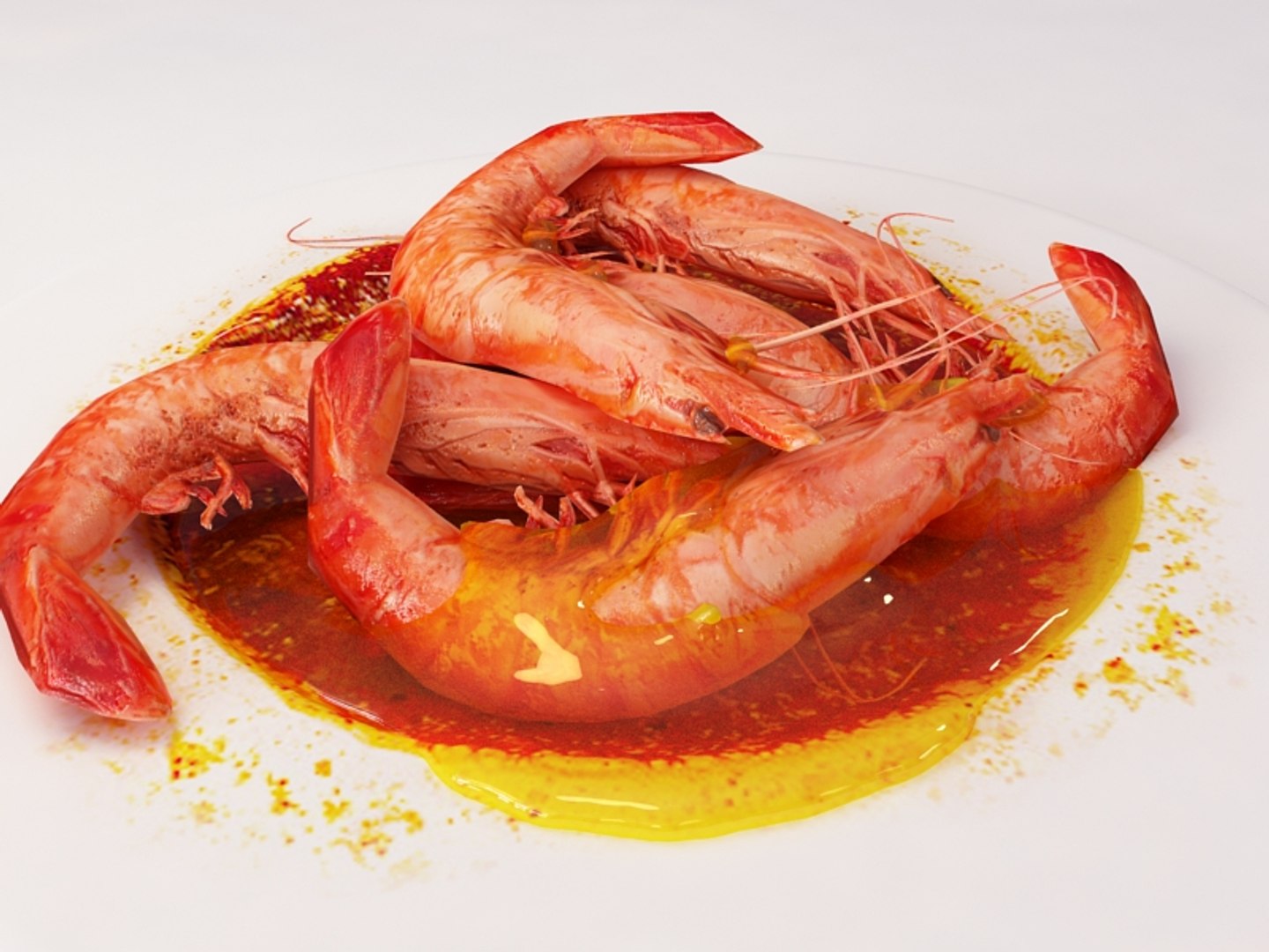 3d Cooked Shrimp