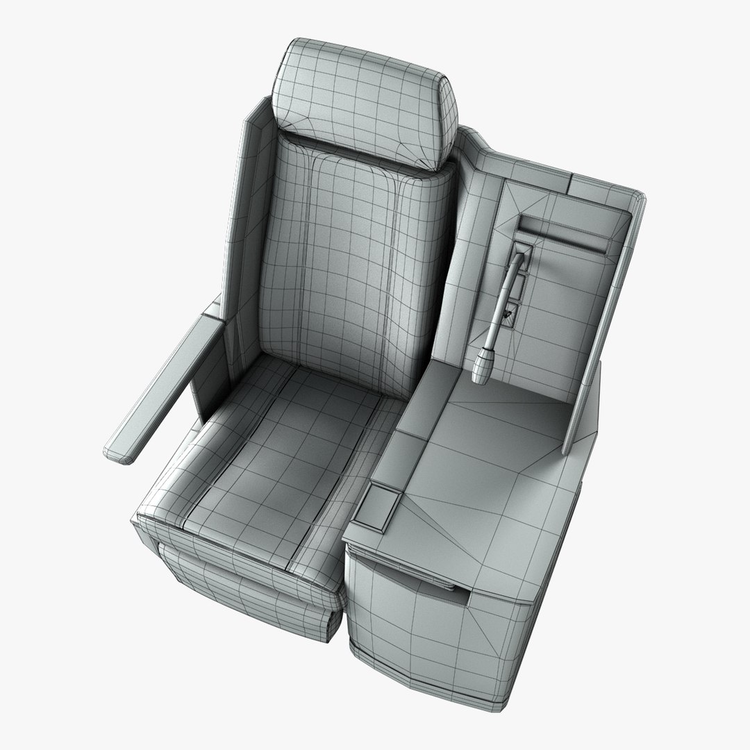3d Model Class Airplane Seat Rigged