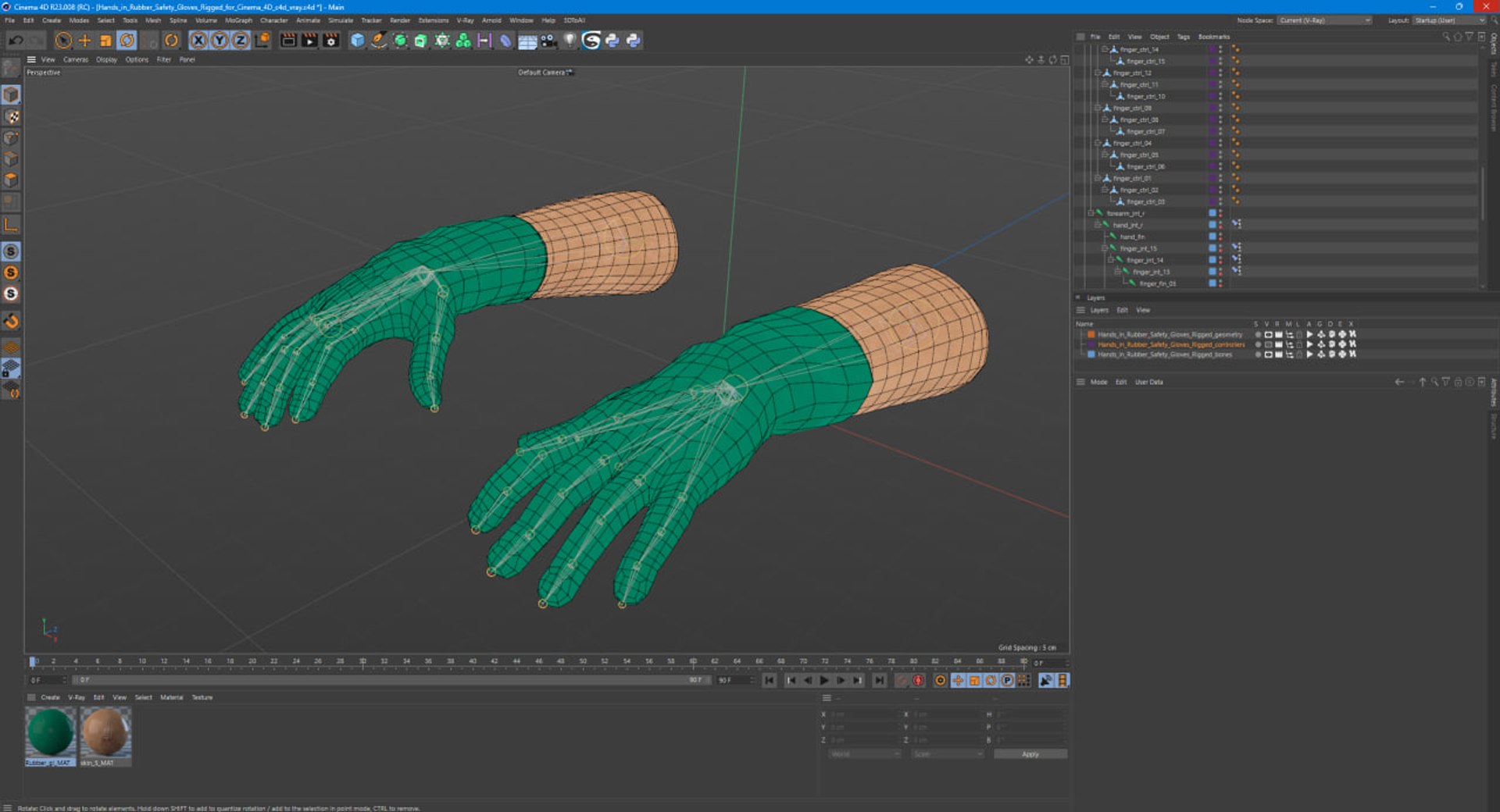 3D Hands In Rubber Safety Gloves Rigged For Cinema 4D - TurboSquid 2371654