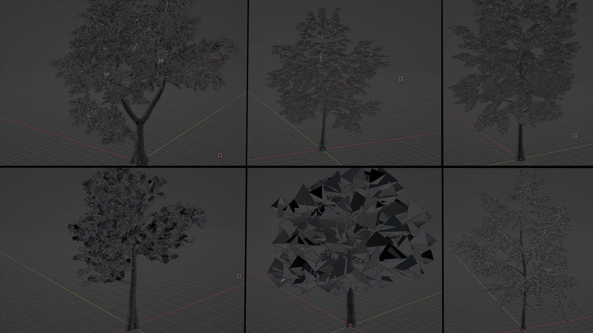 3D Tree Set Blender Low Poly - TurboSquid 1990951