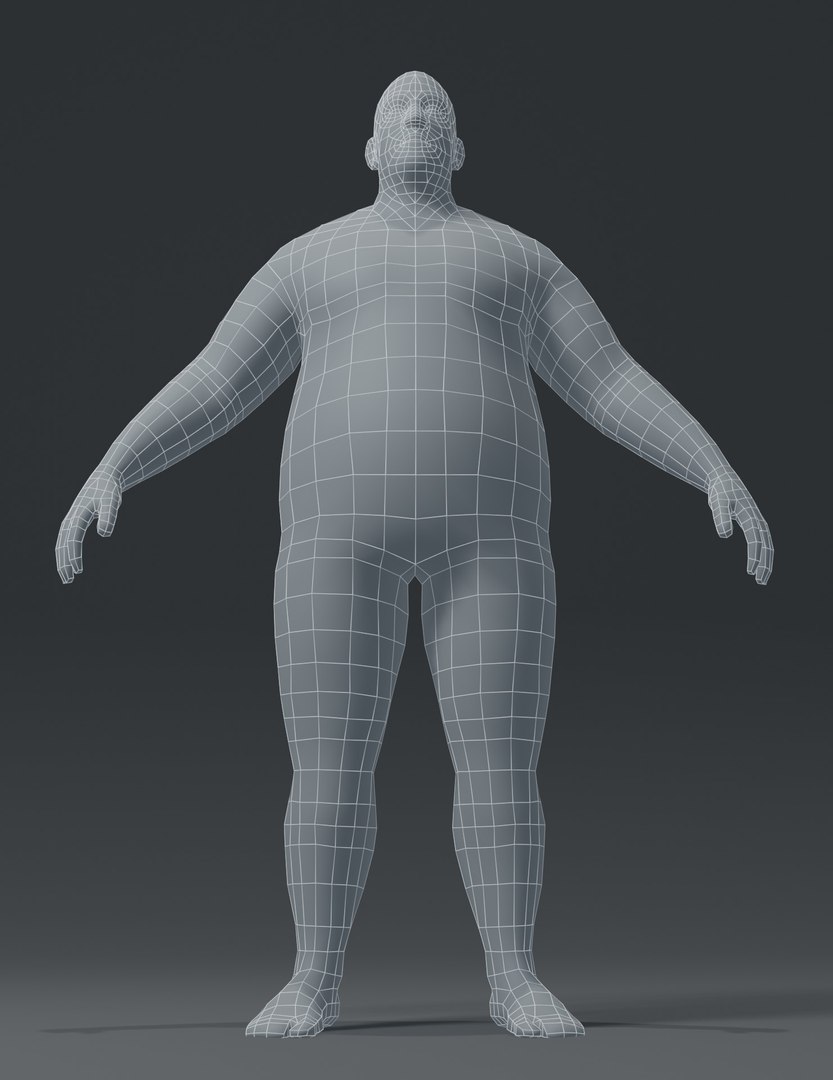 3D Fat Human Body Base Mesh - TurboSquid 1532979