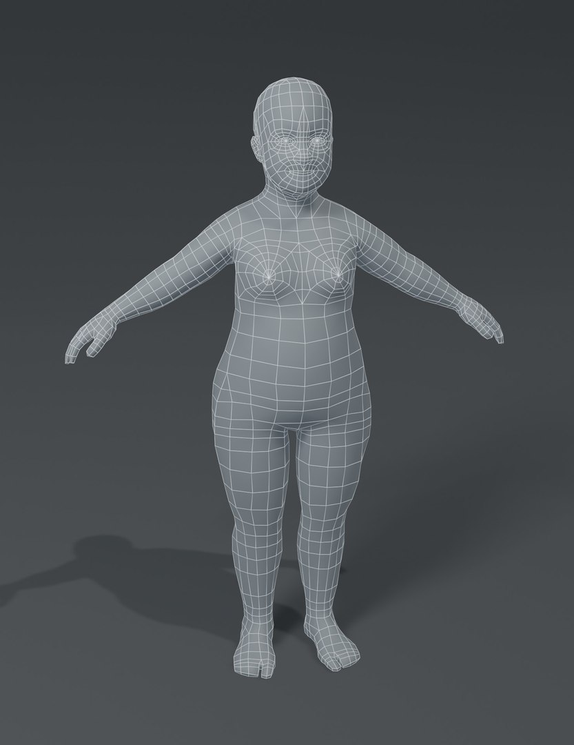 3D Fat Human Body Base Mesh - TurboSquid 1532979