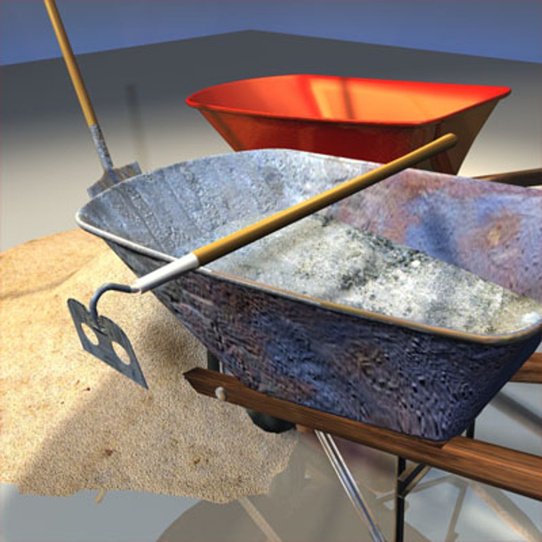 mason wheelbarrow 01 wheel 3d model