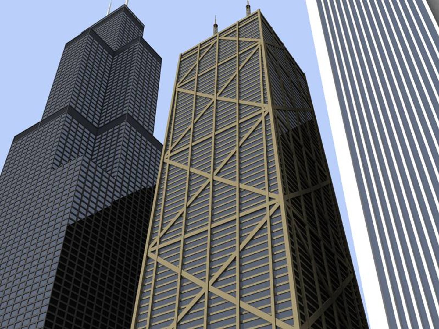 3 Chicago Skyscrapers 3d 3ds