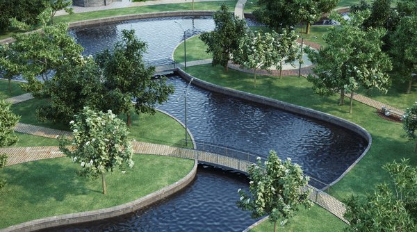 landscape park 3d model