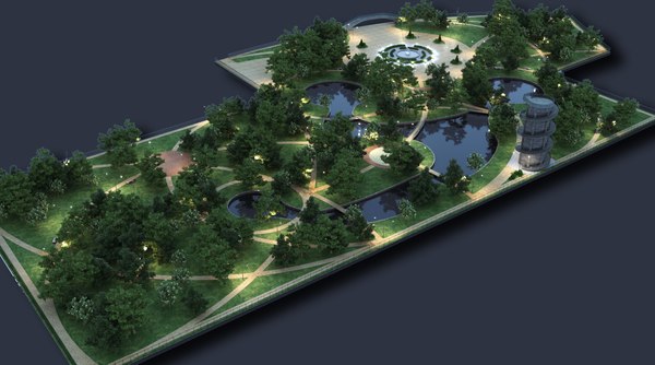 landscape park 3d model